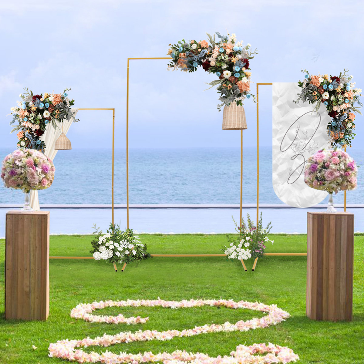 YXSUN 3Pieces Steel Backdrops & Signs For Wedding And Many Occasions | Wayfair